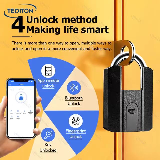 Wholesale Fingerprint Smart Padlock Finger Print Padlock With Keyless ...
