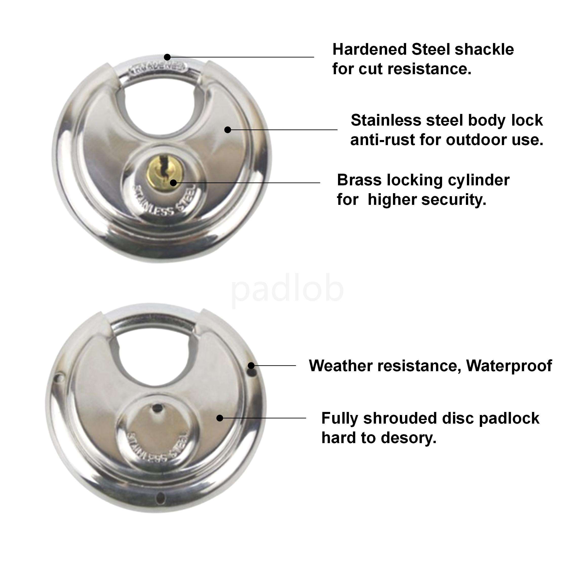 USA waterproof self storage door stainless steel disc lock 70mm ...