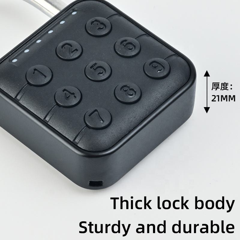 Zinc alloy IP67 waterproof smart 6 digit code padlock CR2032 button ...