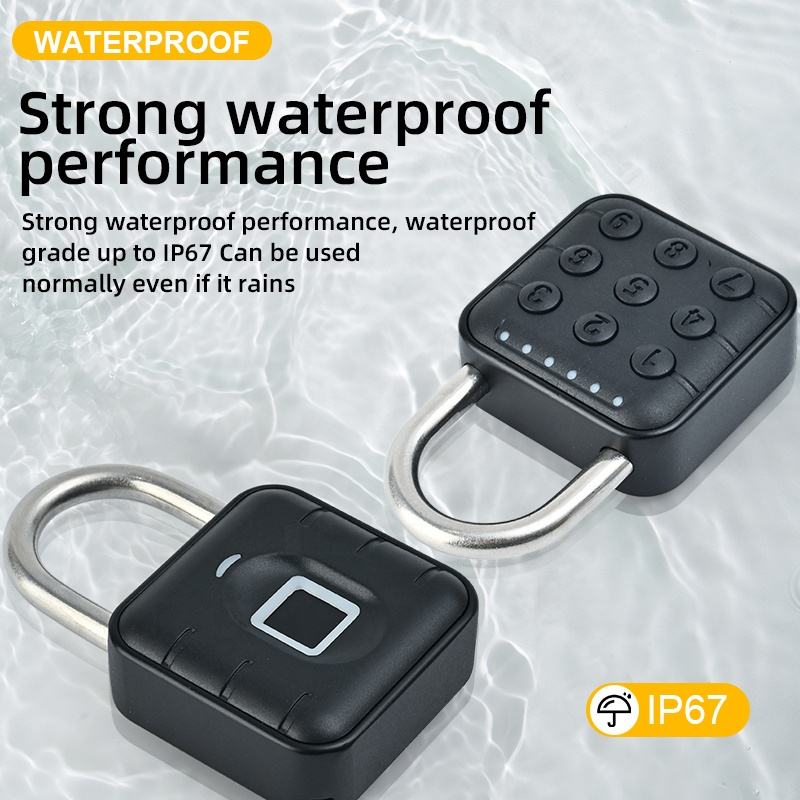 Zinc alloy IP67 waterproof smart 6 digit code padlock CR2032 button ...